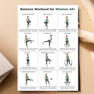 Balance Workout for Women 40+ Printable PDF | Standing Balance ...