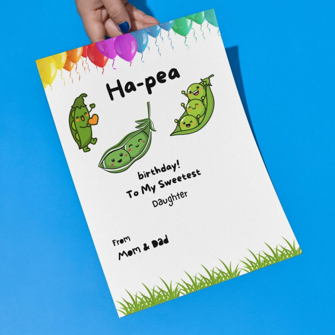Ha-pea Birthday Card for Daughter | Cute Birthday Card for Girls | Pea ...