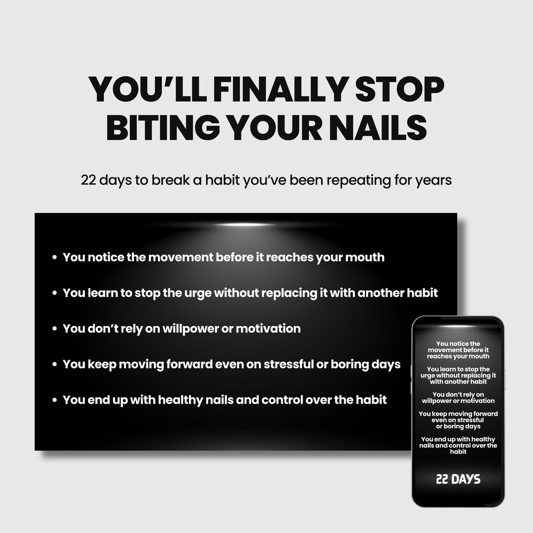 22 Days to Stop Nail Biting | Break the Habit and Regain Control - Etsy