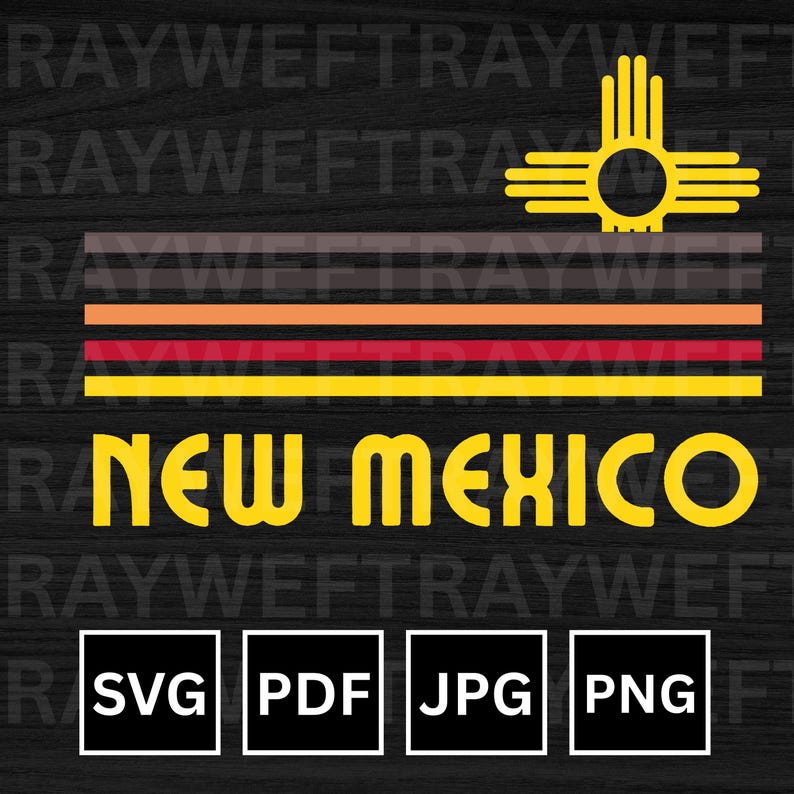 Retro New Mexico Zia SVG - Vintage Sunset Stripes Digital Download - NM ...