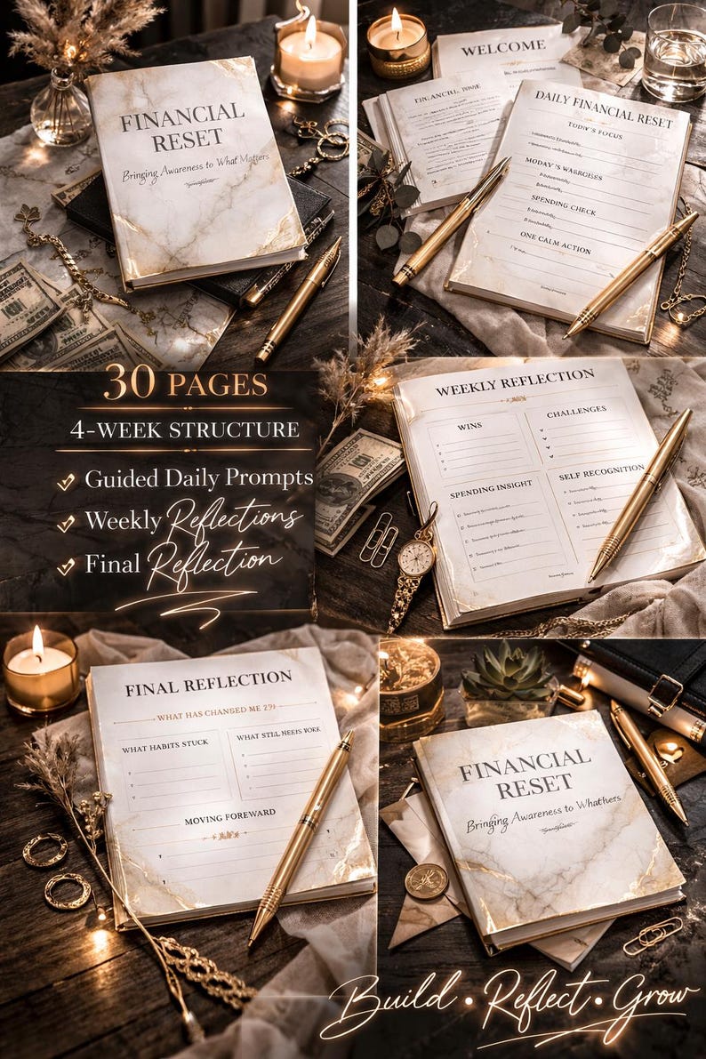 Financial Reset Journal | Printable Budget Planner, Money Reflection ...