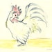 Rooster Print Monotype With Yellow and Red - Etsy