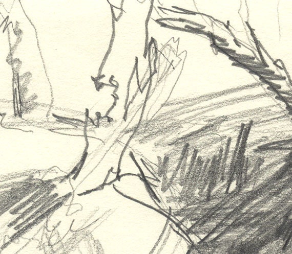 Pencil Drawing, STREAM and TREES - Etsy
