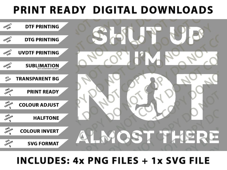 Shut up I'M Not Almost There Running Png Bundle, Digital Downloads - Etsy