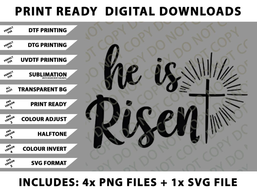 He is Risen Biblical Cross Radiating Lines Christian Easter Design Png ...