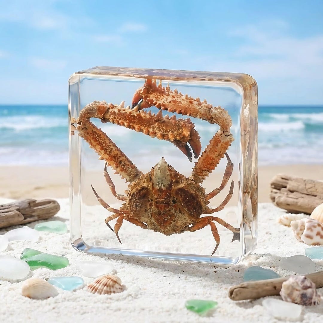 Real Crab Specimen in Resin - Marine Biology Taxidermy Art for Science ...
