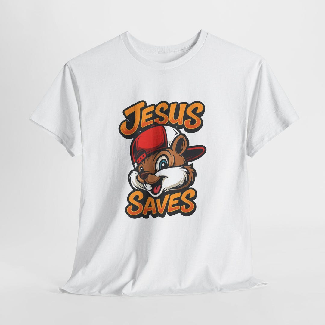 Jesus Saves Chipmunk Cartoon Tee | Christian Faith Vintage Mascot - Etsy