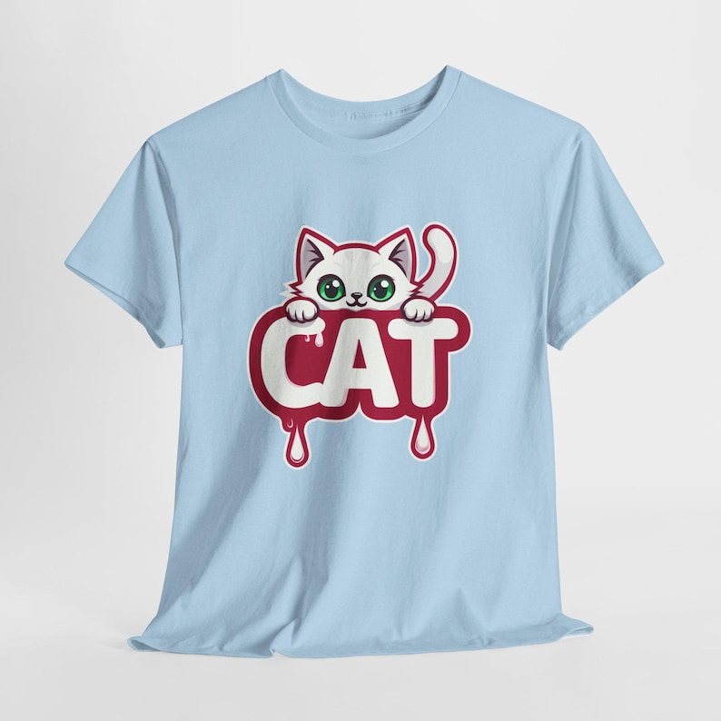 Peeking Cat Graphic Tee, Playful Kitty Top - Etsy
