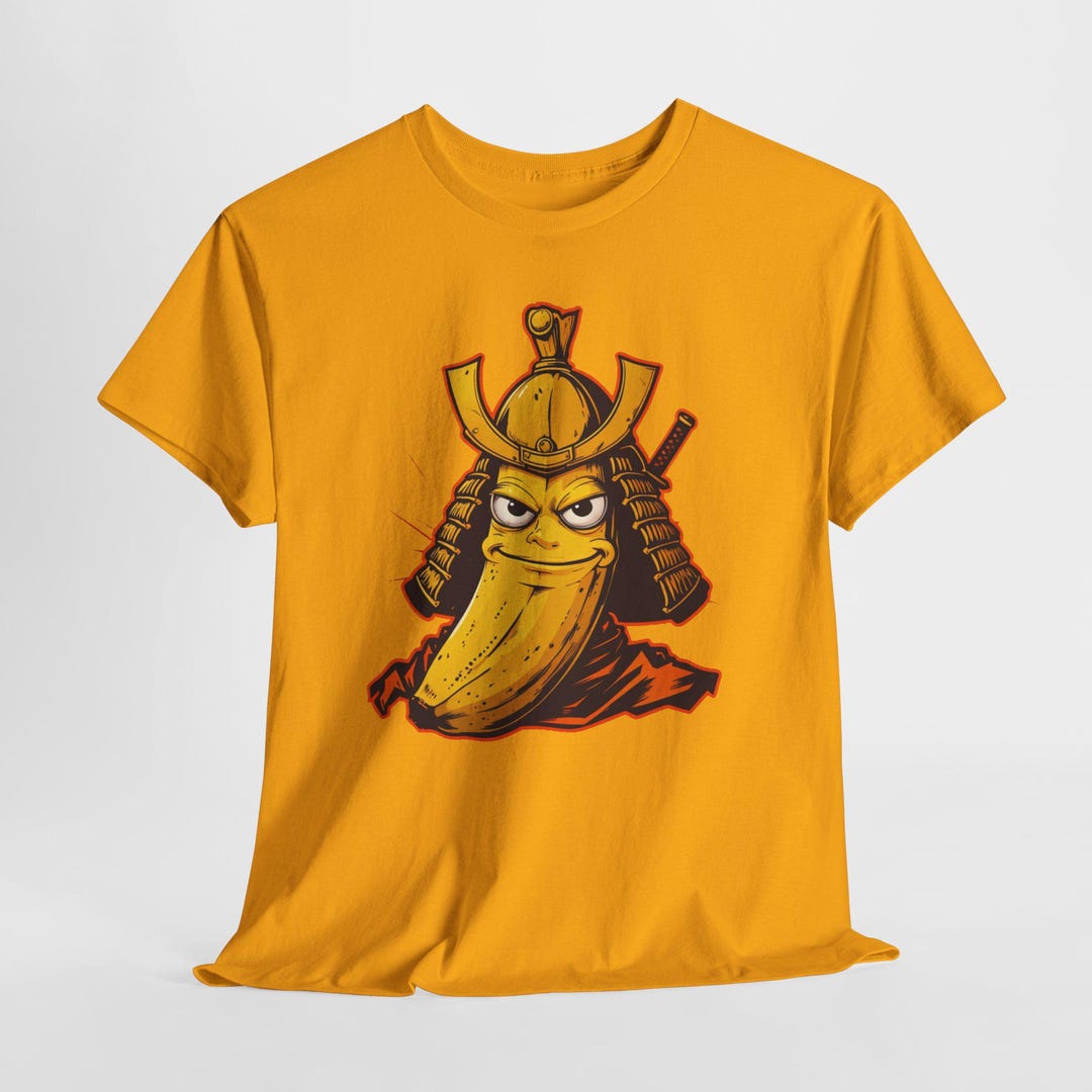 Samurai Banana Tee, Funny Warrior Fruit Top - Etsy