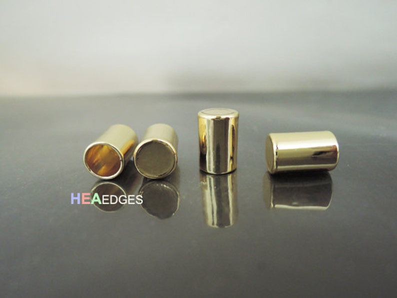 Gold End Cap Without Loop and Hole 5mm - 6pcs Finding Gold Flat Head ...