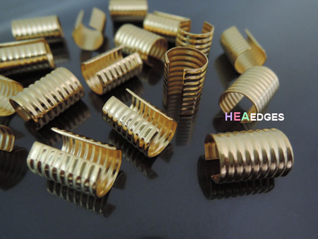 Finding - 6 Pcs Gold Plated Medium Size Adjustable Crimp Round Tone ...