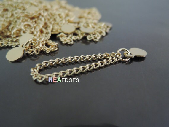 Finding 6 pcs Gold Little Chain with Small Circle Charm for | Etsy