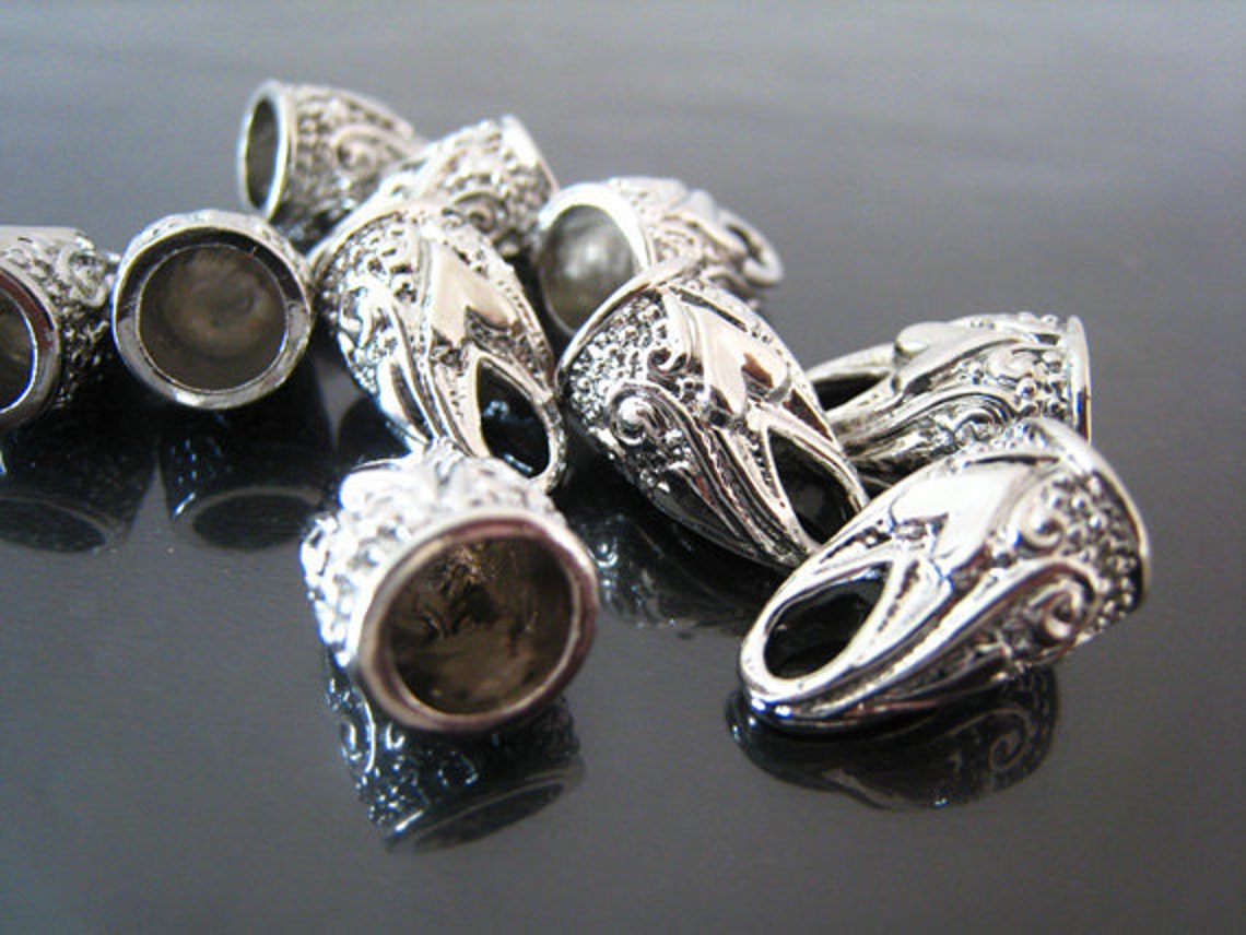 2pcs Silver End Caps 7mm Findings Silver Leather Cord Ends - Etsy