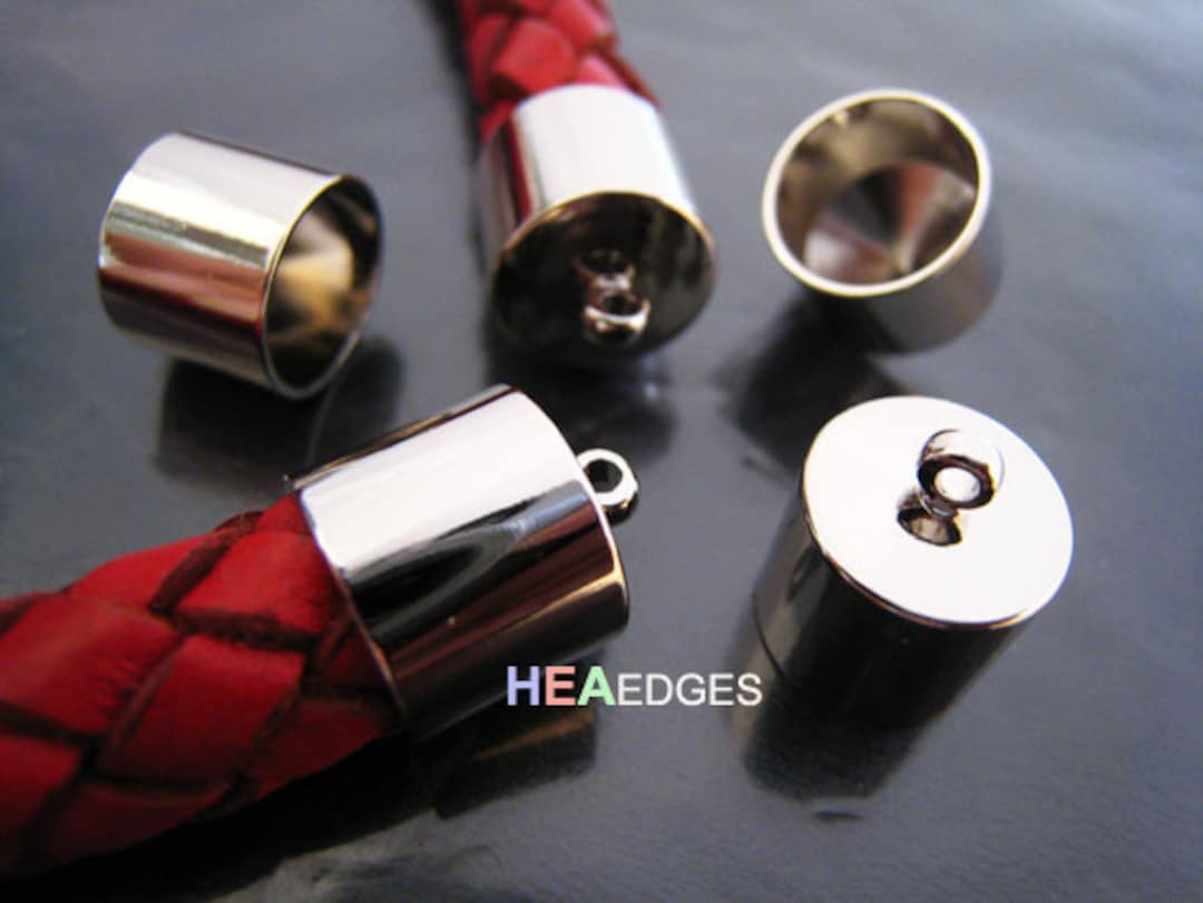 Finding 20 Pcs Silver Leather Cord Ends Cap With Loop for - Etsy