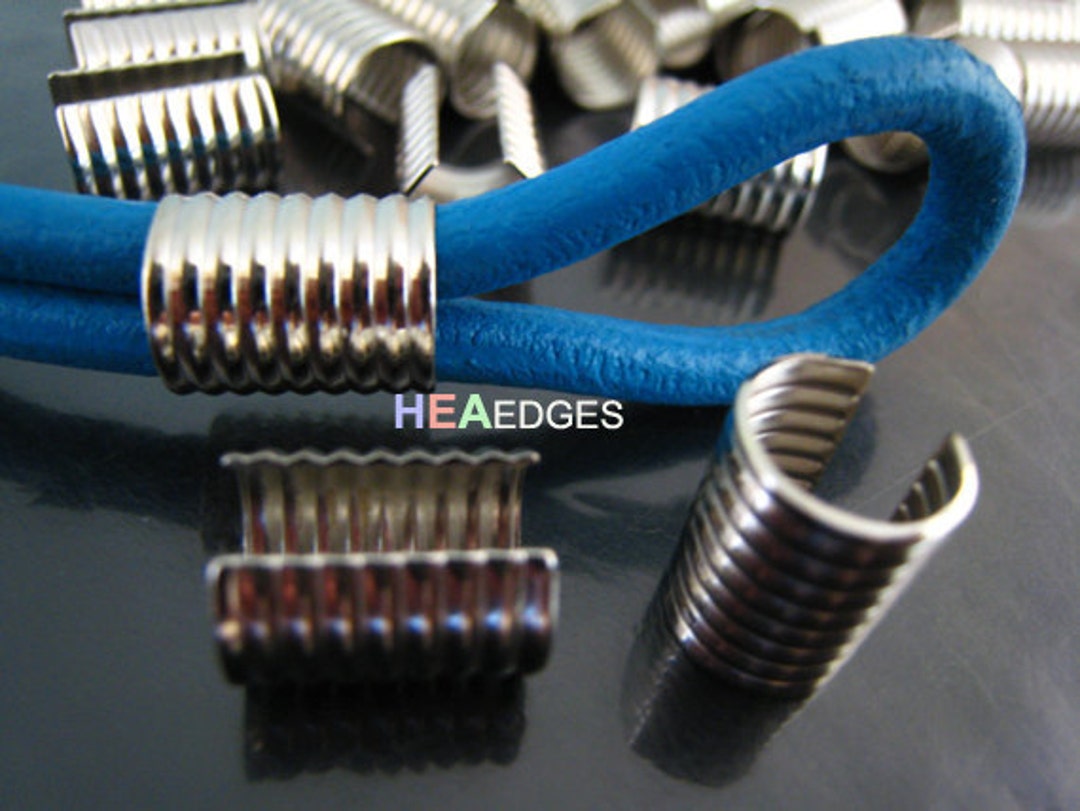 Finding - 50 Pcs Silver Plated Medium Size Adjustable Crimp Round Tone ...