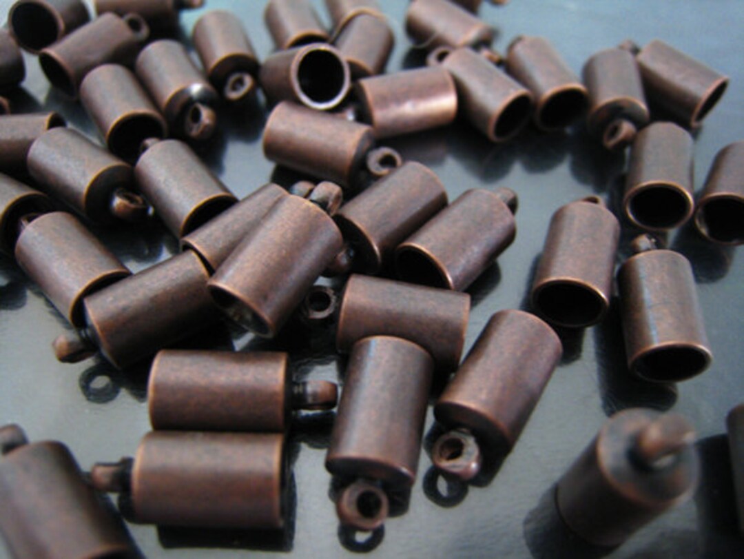 Finding 6 Pcs Red Copper Round Tone Cord End Buckle Cap With - Etsy