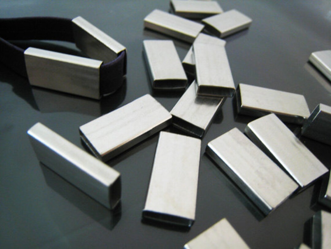 Finding - 4 Pcs Silver Straight Flat Rectangular Tubes 20mm X 10mm X ...