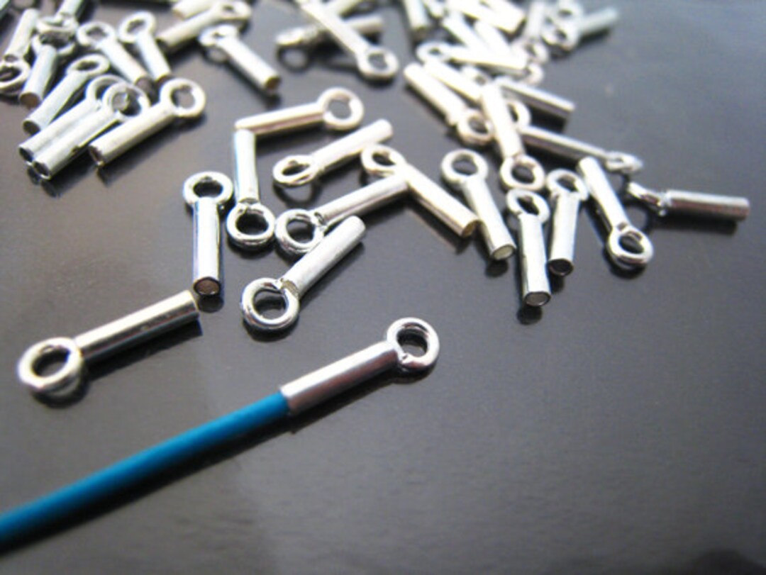 Finding - 10 Pcs Silver Round Tone Cord Mini Smallest End Buckle Cap ...