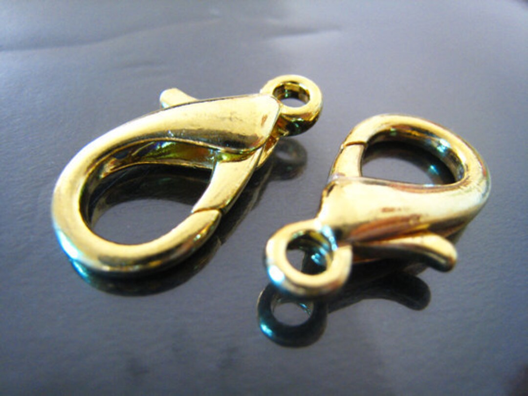 Finding - 4 Pcs Gold Extra Large Solid Lobster Claw Clasp Closure ...