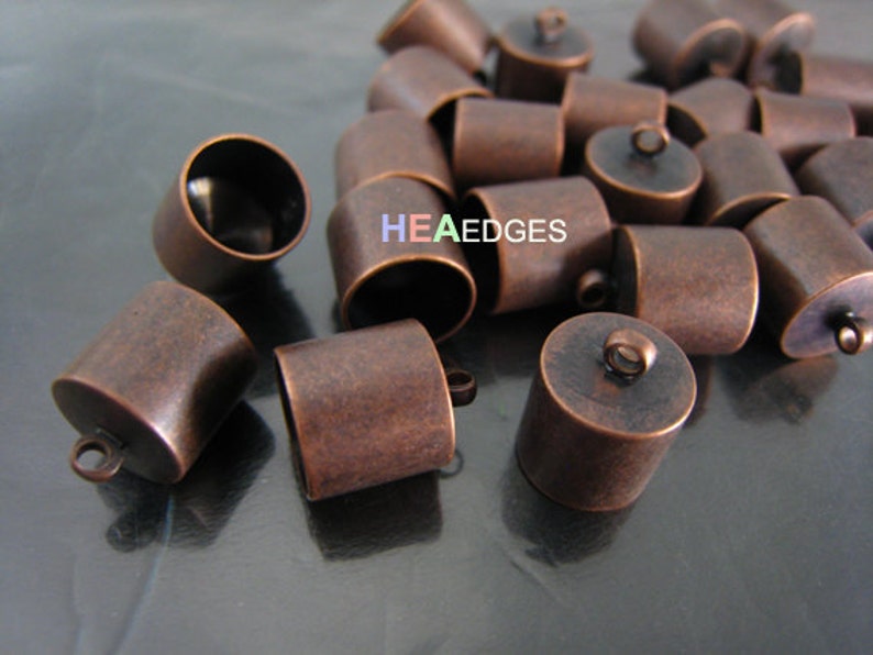 4pcs Red Copper End Caps 9mm Findings Large Leather Cord - Etsy