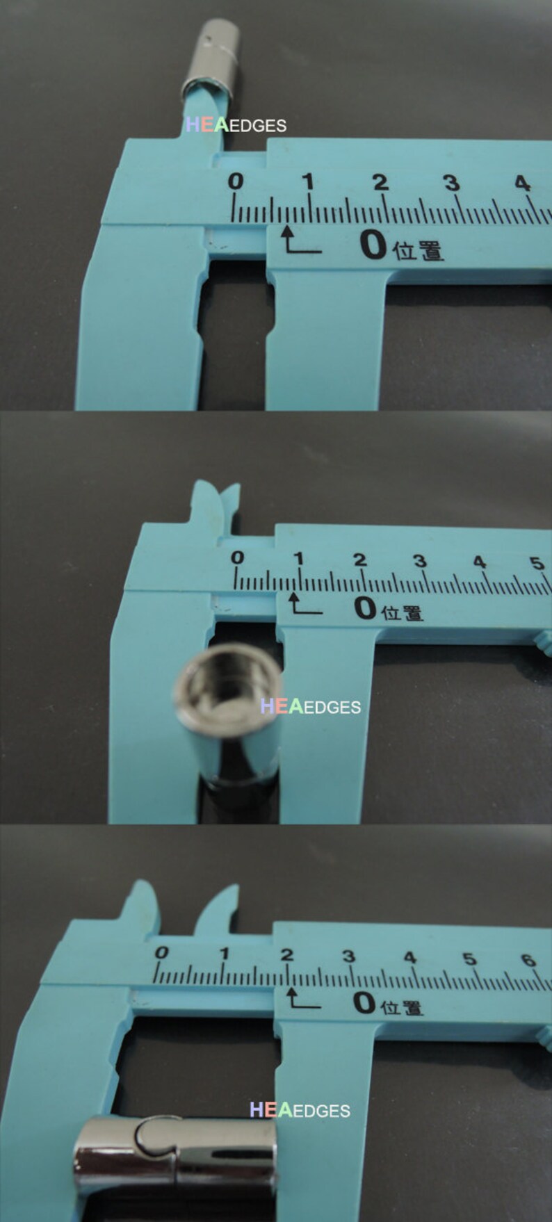 1 Set Silver Magnetic Clasp 7mm - Finding Silver Open Round Magnetic ...