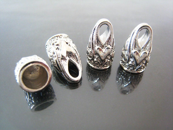 2pcs Silver End Caps 7mm Findings Silver Leather Cord Ends | Etsy