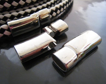 Finding 1 Set Silver Large Oval End Cap Clasp Clousure | Etsy