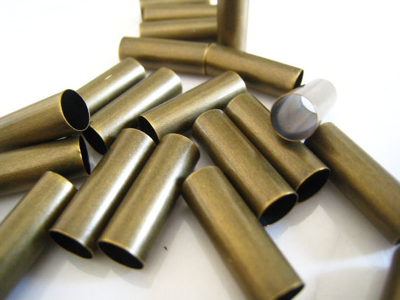 Metal Tube Beads 10pcs Finding Antique Brass Straight Round - Etsy