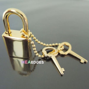 Padlock - 1pc Finding Polished Gold Padlock With 2 Keys 33mm X 15mm ...