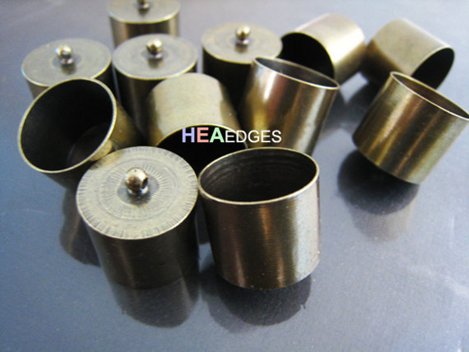 2pcs Antique Brass End Caps 17mm Antique Brass Findings Very | Etsy