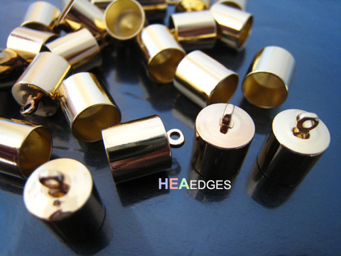 6pcs Gold End Caps 8mm Findings Gold Plated Large Leather | Etsy