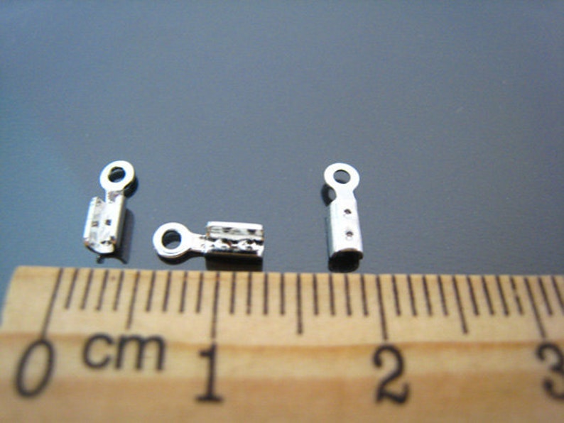 Finding 20 Pcs Silver Small Crimps Tone Fold Over Cord Ends | Etsy