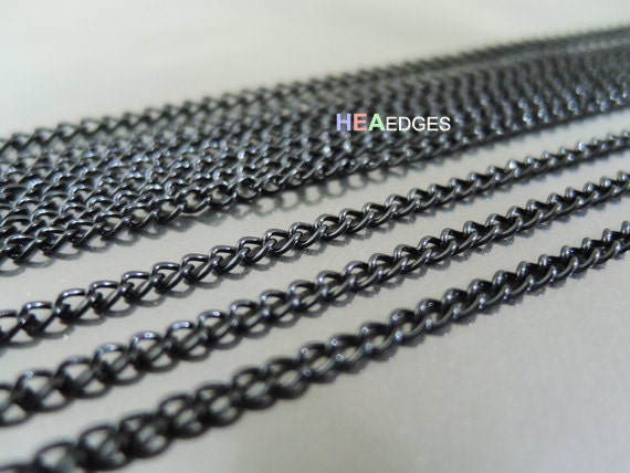 Black Chain 1 Yard Finding Black Little Curb Chain of - Etsy