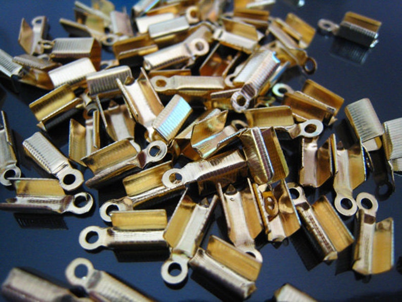Metal Crimp With Loop 20pcs Finding Gold Leathers Crimps - Etsy