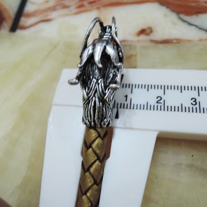Finding - 1 Set Silver Dragon Head and Tail With Ruby Mosaic End Cap ...