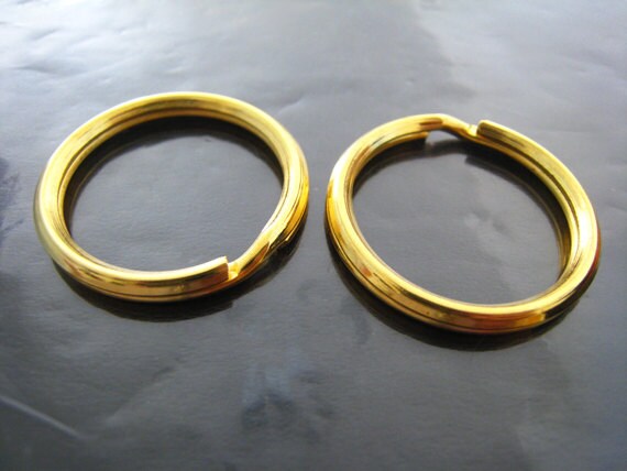 Finding 2 Pcs Gold Large Round Circle Shape Split Key Ring - Etsy