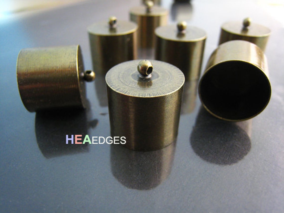 2pcs Antique Brass End Caps 17mm - Antique Brass Findings Very Large ...