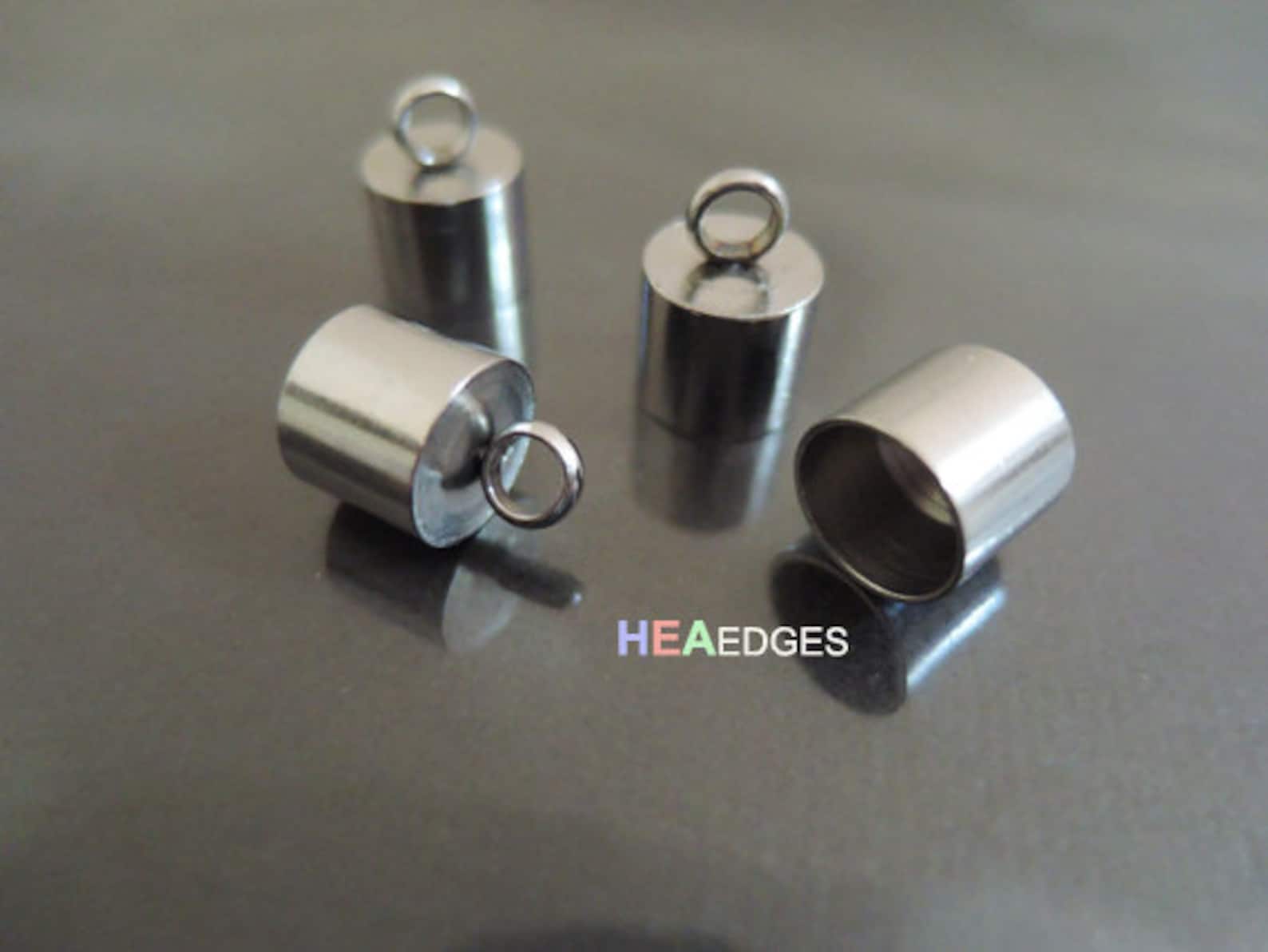 4pcs Silver Stainless Steel End Caps 8mm Findings Stainless - Etsy