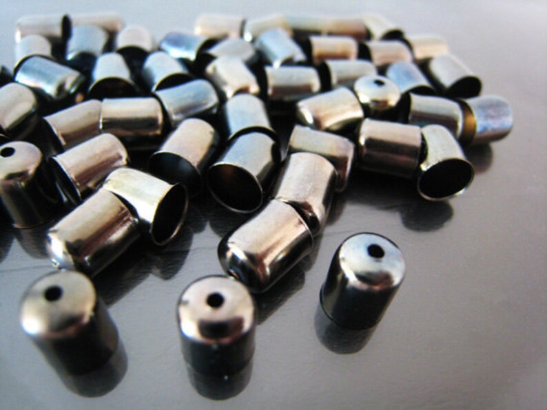 Finding 20 Pcs Metallic Black Round Tone Leather Cord Ends - Etsy