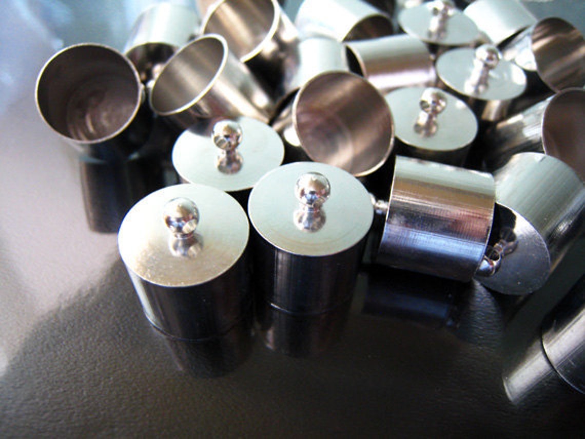 6pcs Silver End Caps 13mm Findings Silver Plated Very Large | Etsy