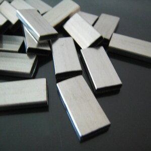 Finding - 4 Pcs Silver Straight Flat Rectangular Tubes 20mm X 10mm X ...