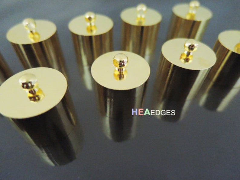 4pcs Gold End Caps 17mm - Findings Gold Plated Very Large Leather Cord ...