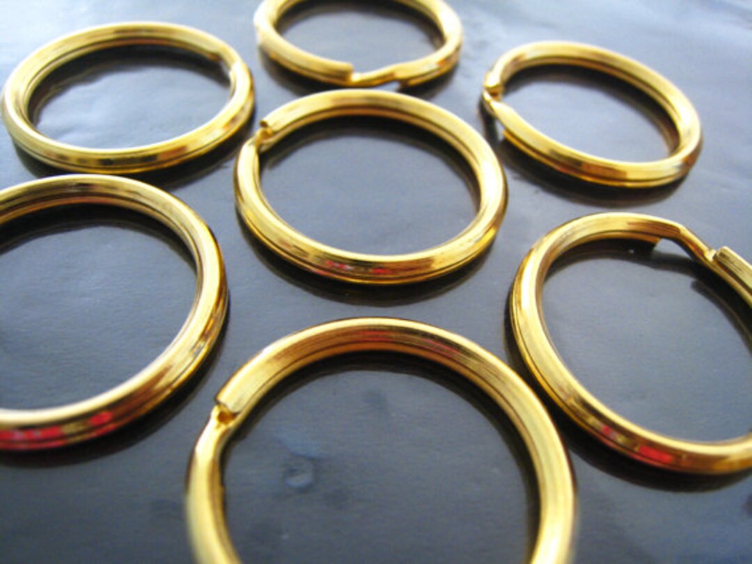 Finding 2 Pcs Gold Large Round Circle Shape Split Key Ring 30mm - Etsy