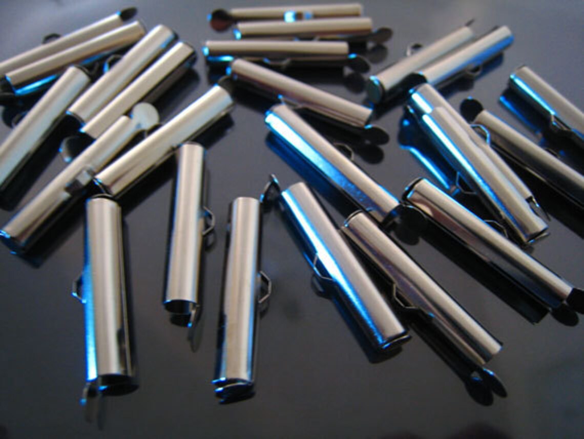 Metal Tube Crimp Connector 10pcs Finding Silver Round Tone - Etsy