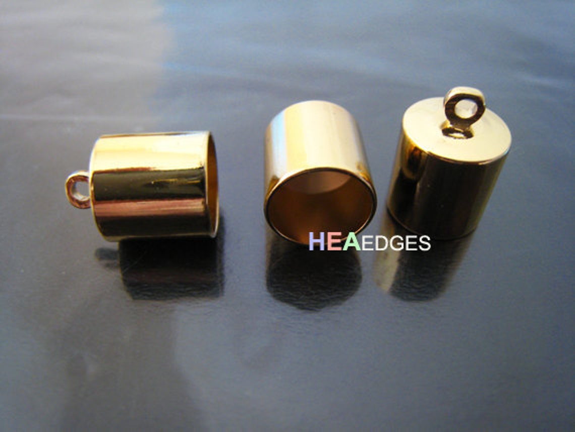 6pcs Gold End Caps 8mm Findings Gold Plated Large Leather - Etsy