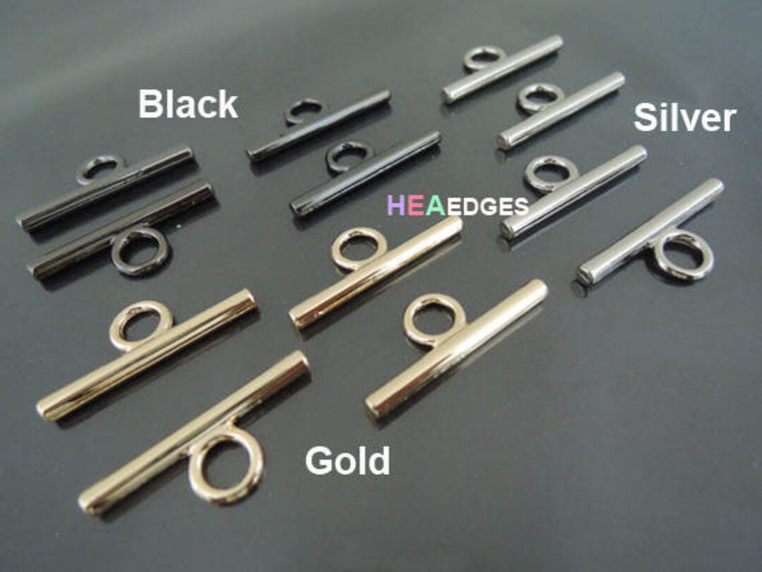 Bar Clasp 2pcs Silver Gold or Black OI Bar Clasp Buckle Fastener Length 32mm - Etsy