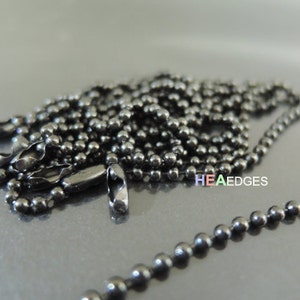 Ball Chain Keychain 140mm - 10pcs Finding Black Small Ball Chains Link ...