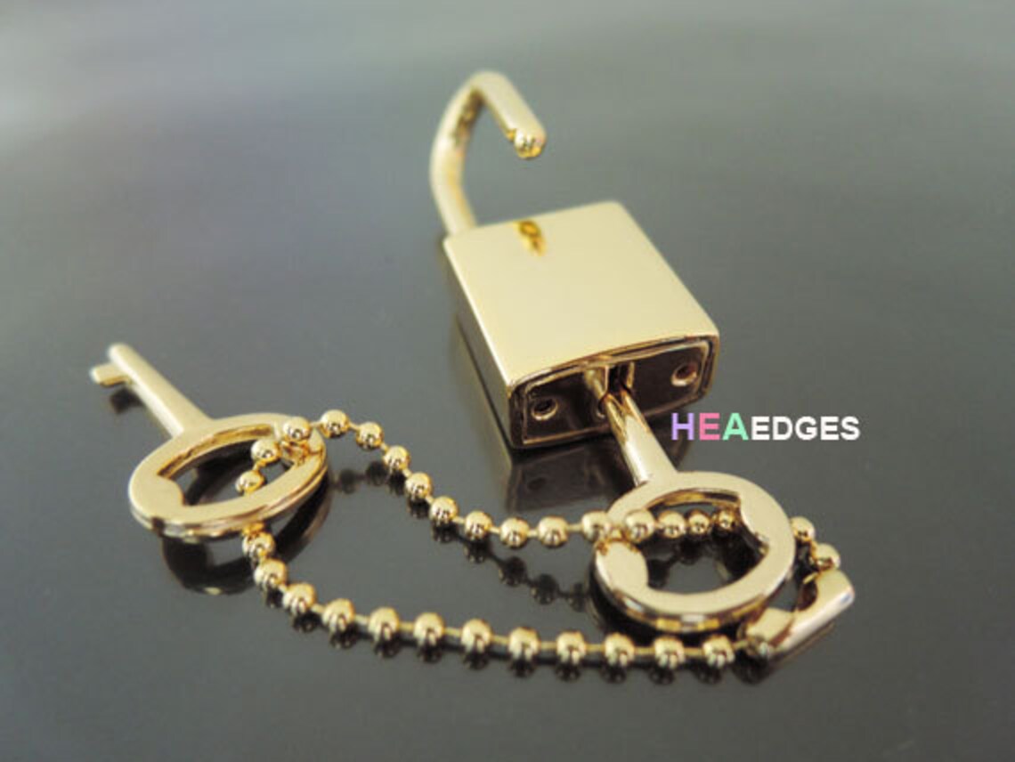 Padlock 1pc Finding Polished Gold Padlock With 2 Keys 33mm X | Etsy