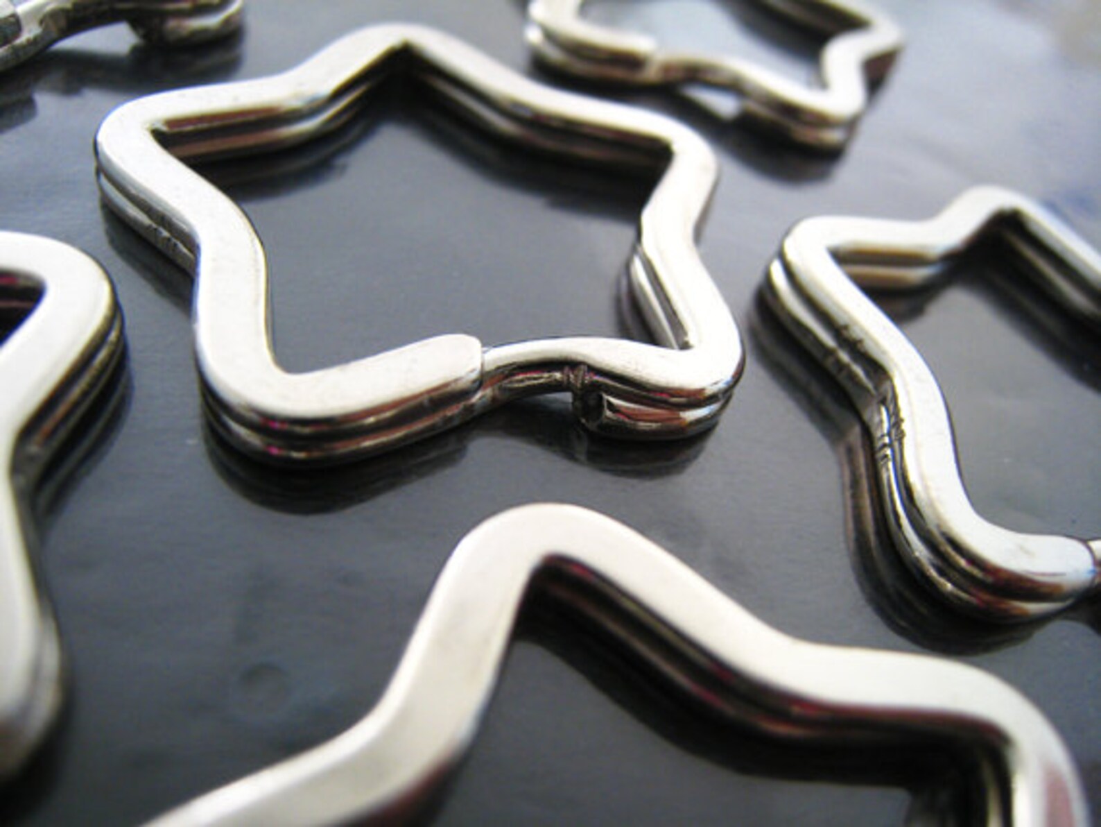 Finding 2 pcs Silver Large Flower Star Shape Split Key Ring | Etsy