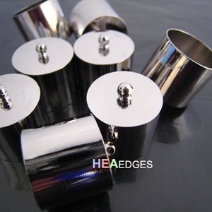 2pcs Silver End Caps 17mm - Findings Silver Plated Very Large Leather ...